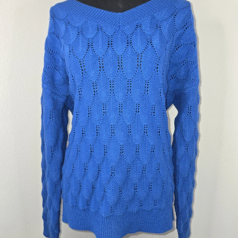 Sweaters | Blue Cable Knit Sweater | Poshmark